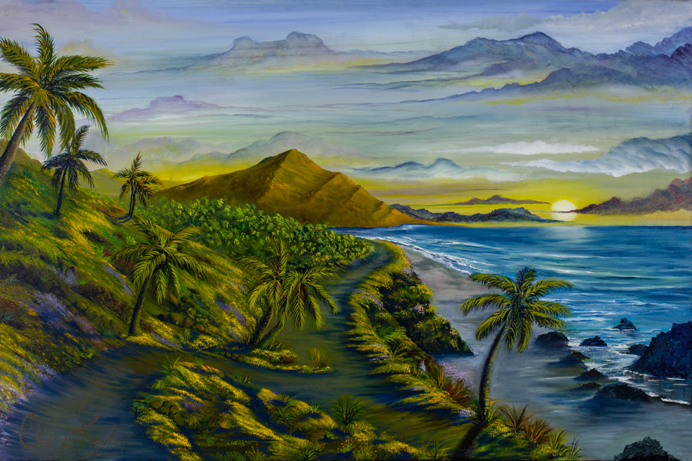 Tropic Sunset Acrylic Painting – clarerowley